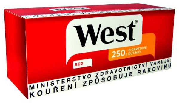 West Red 250ks cigaretové dutinky - Etabak.com
