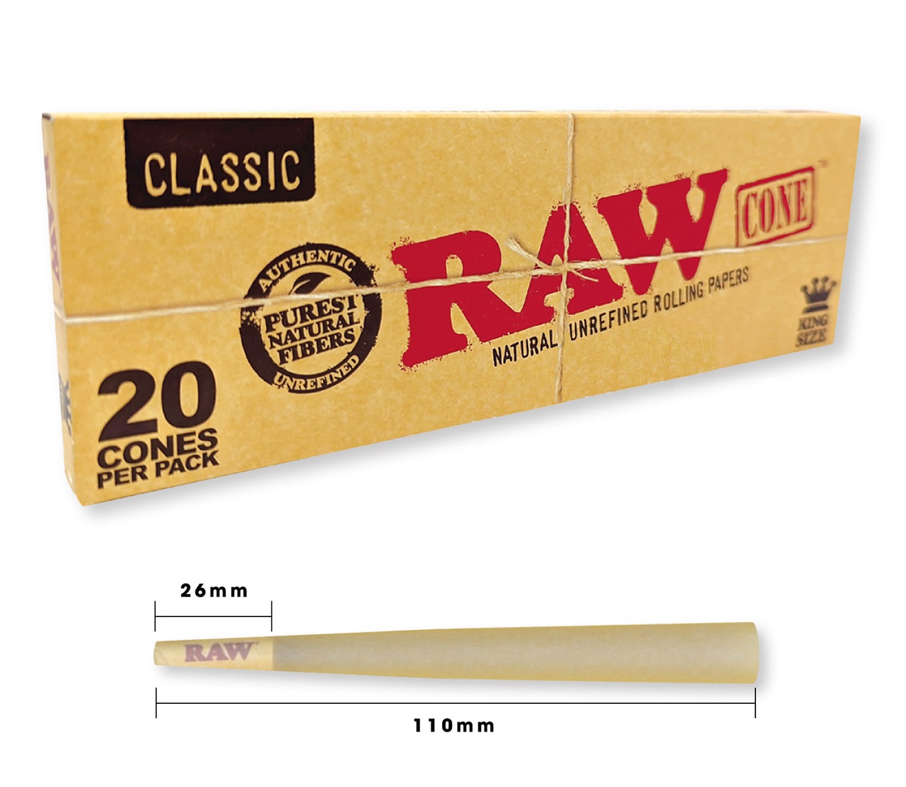 RAW Classic kónické dutinky KS 20ks - Etabak.com